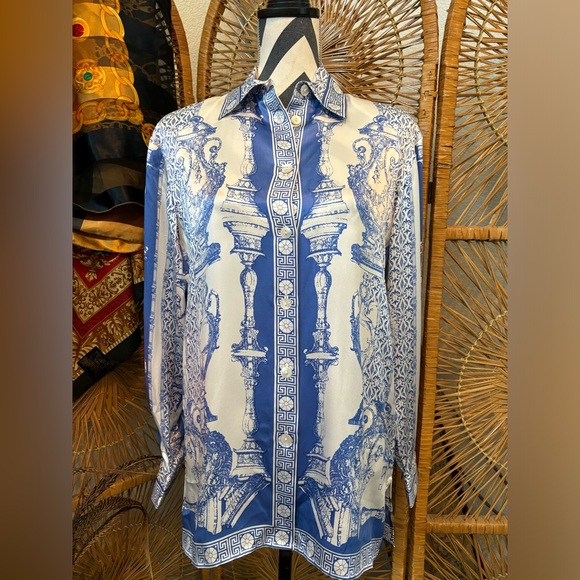 Paolo Santini | Tops | Vintage Nwt 98s Paolo Santini Retro Geo Print ...